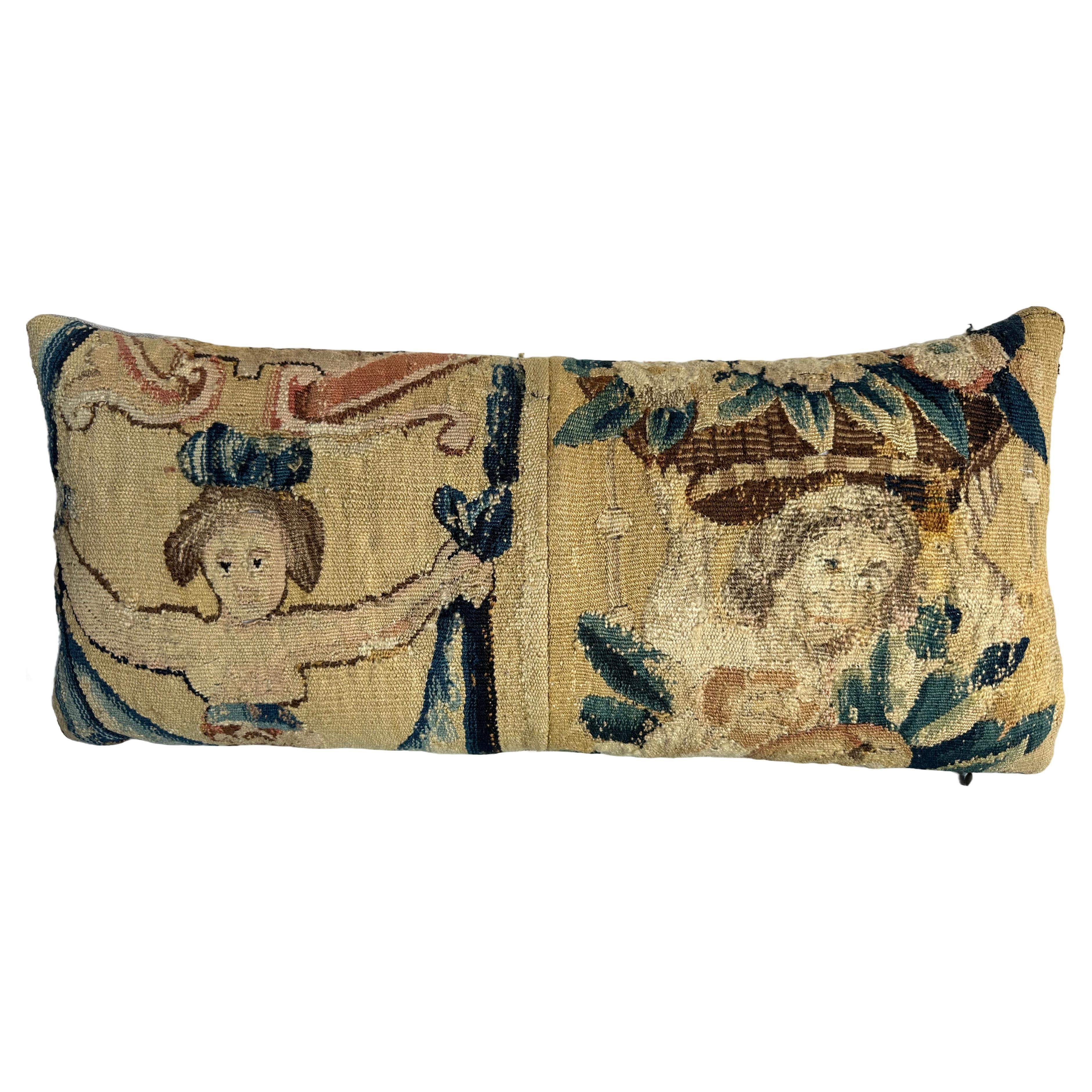 17th Century Flemish Pillow - 23" X 11" For Sale at 1stDibs