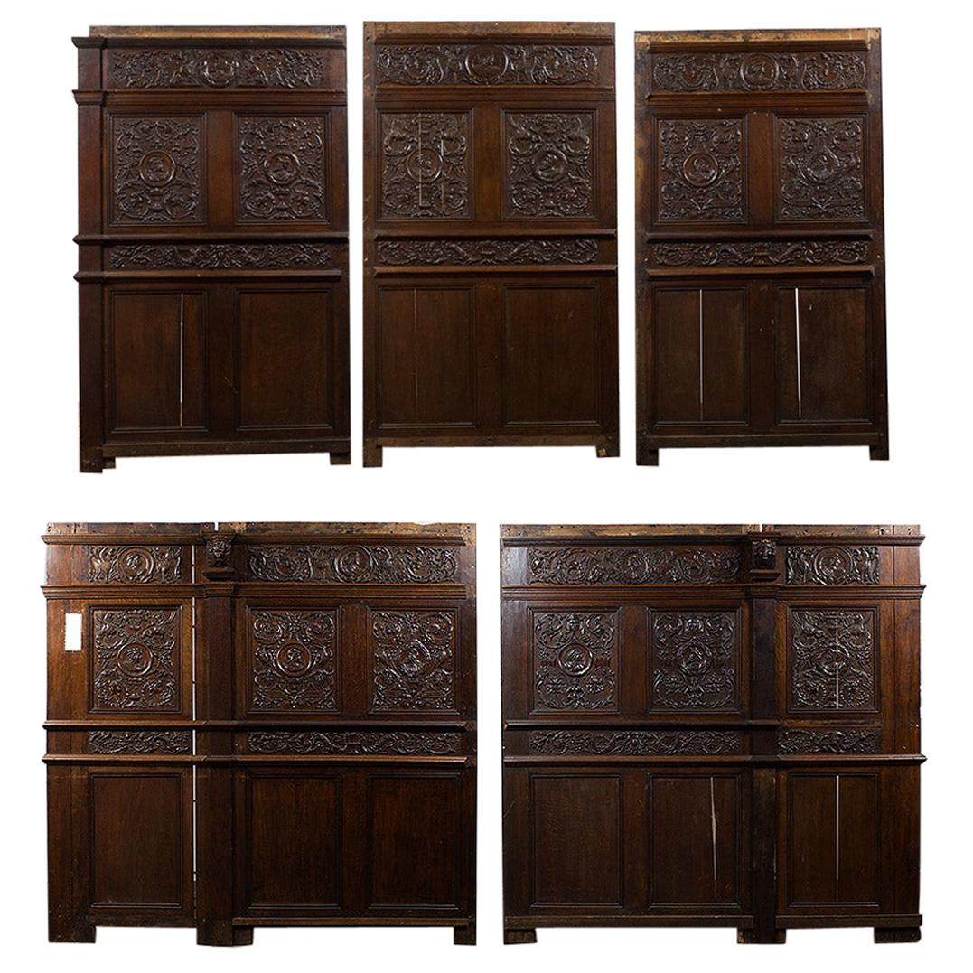 Pair of 17th Century Spanish Carved Panels For Sale at 1stDibs