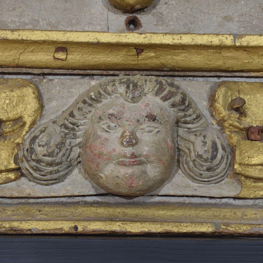 17th Century French Carved Oak Baroque Altar Niche with Angel Head For ...