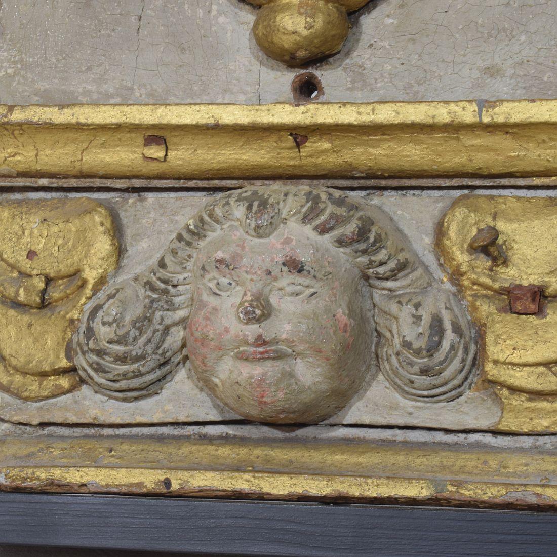 17th Century French Carved Oak Baroque Altar Niche with Angel Head For ...