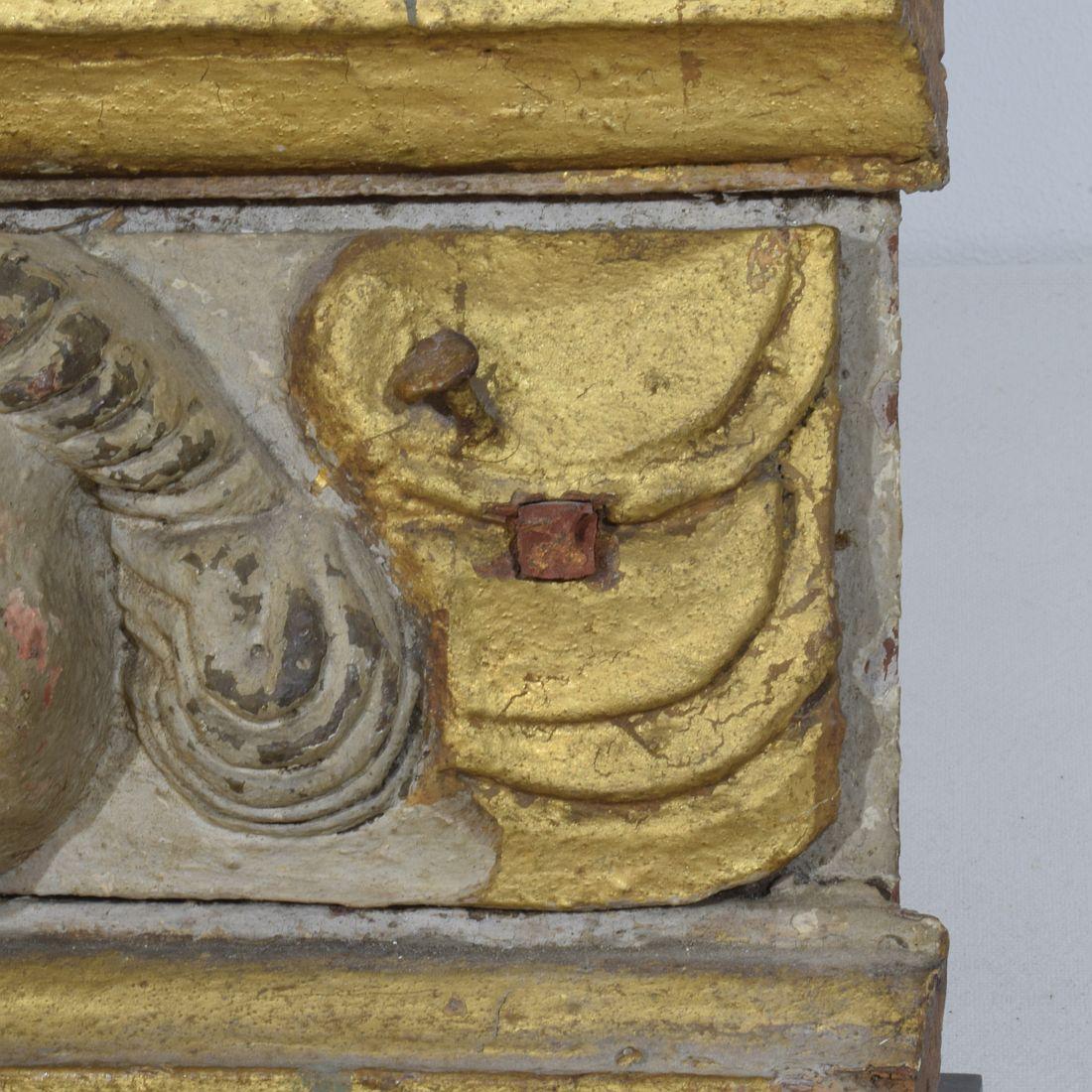 17th Century French Carved Oak Baroque Altar Niche with Angel Head For ...
