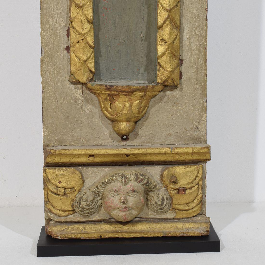 17th Century French Carved Oak Baroque Altar Niche with Angel Head For ...