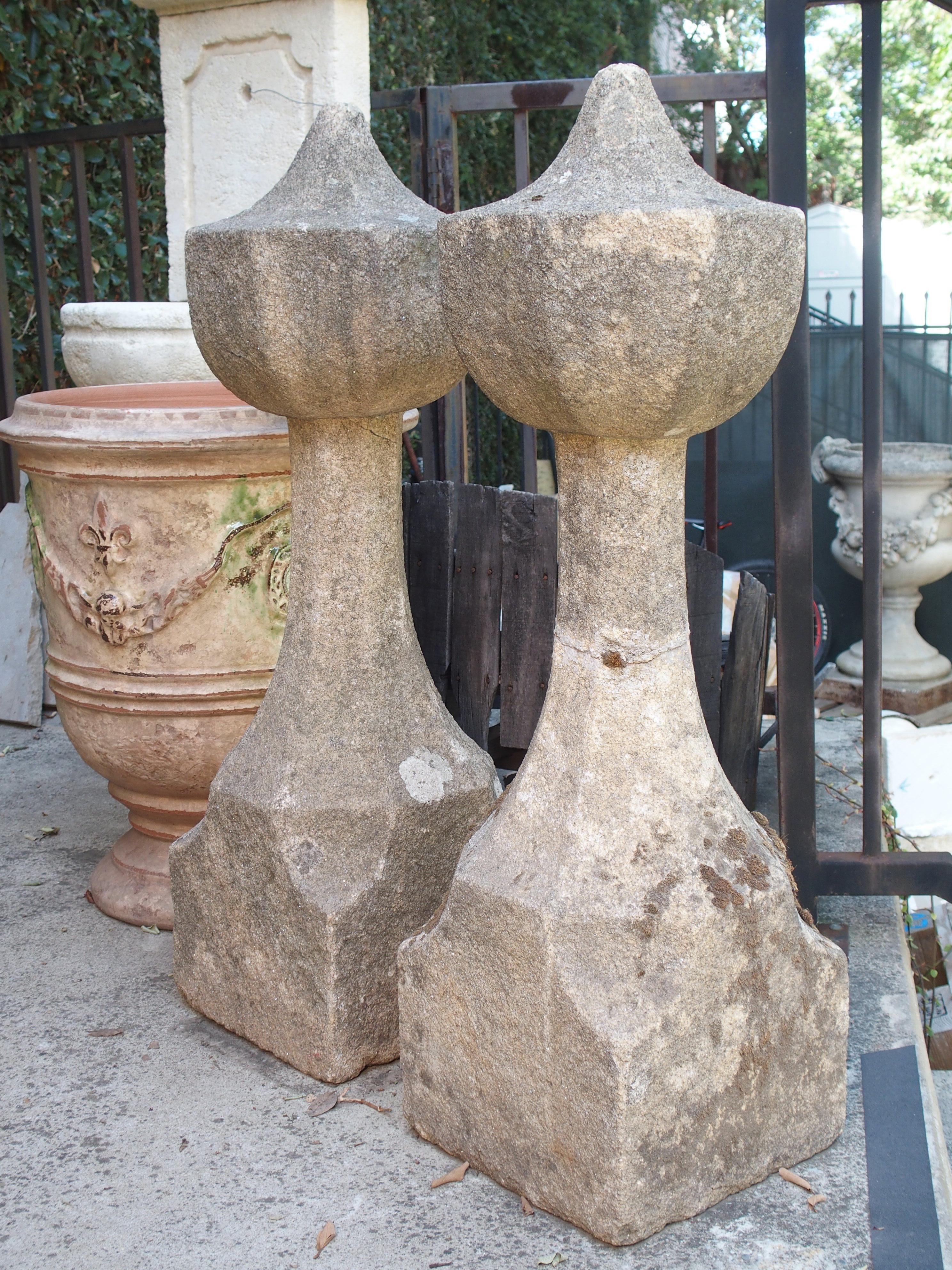 17th Century French Granite Garden Posts at 1stDibs