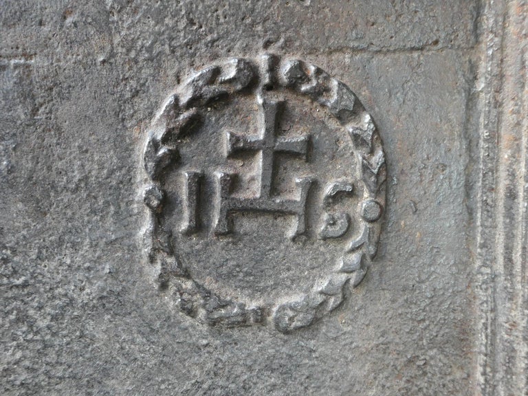 17th Century French IHS Monogram Fireback For Sale at 1stDibs