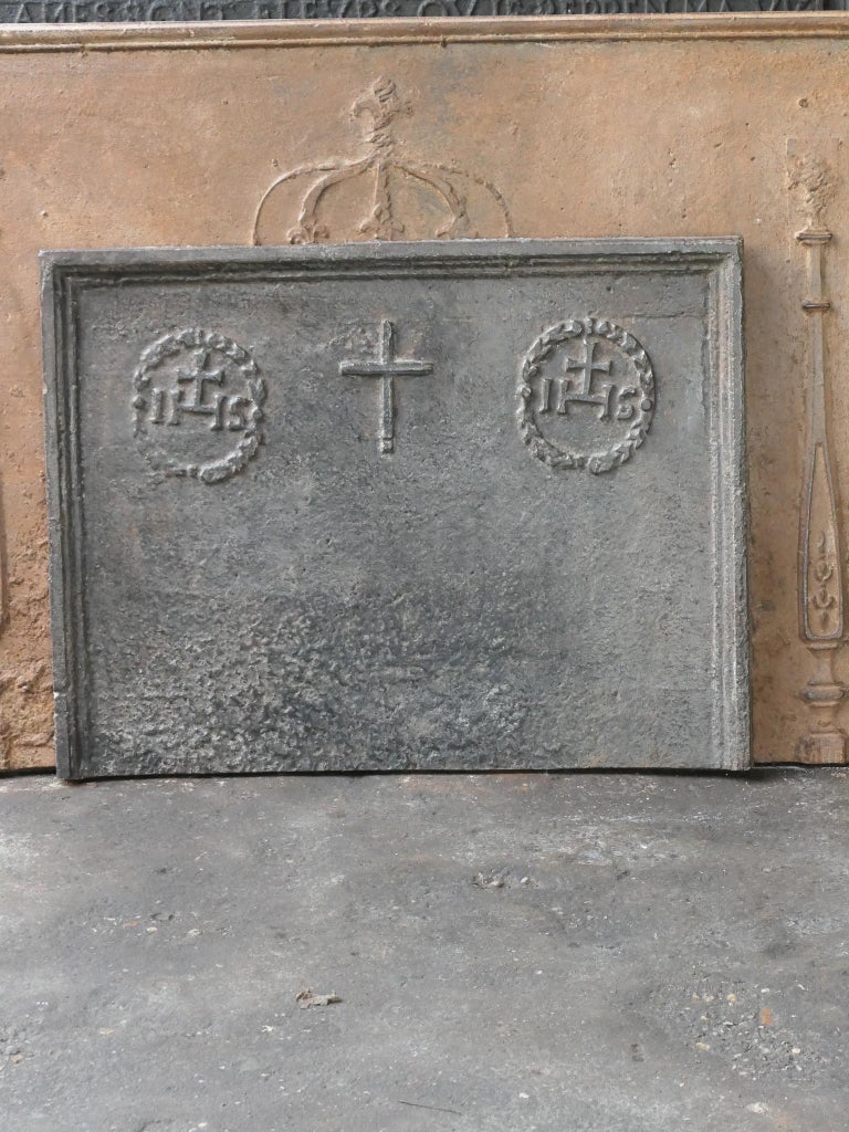 17th Century French IHS Monogram Fireback For Sale at 1stDibs