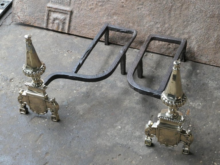 17th Century French Louis XIV Andirons or Firedogs For Sale at 1stDibs