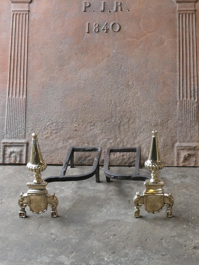 17th Century French Louis XIV Andirons or Firedogs For Sale at 1stDibs