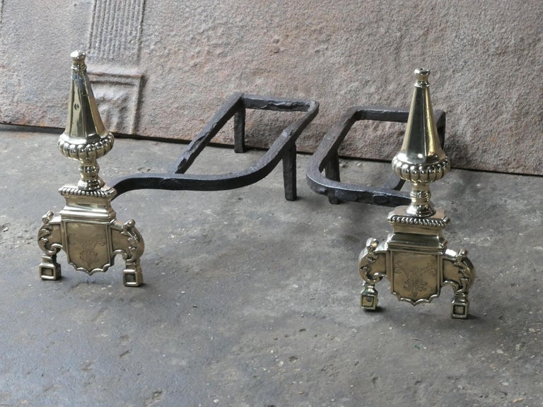 17th Century French Louis XIV Andirons or Firedogs For Sale at 1stDibs