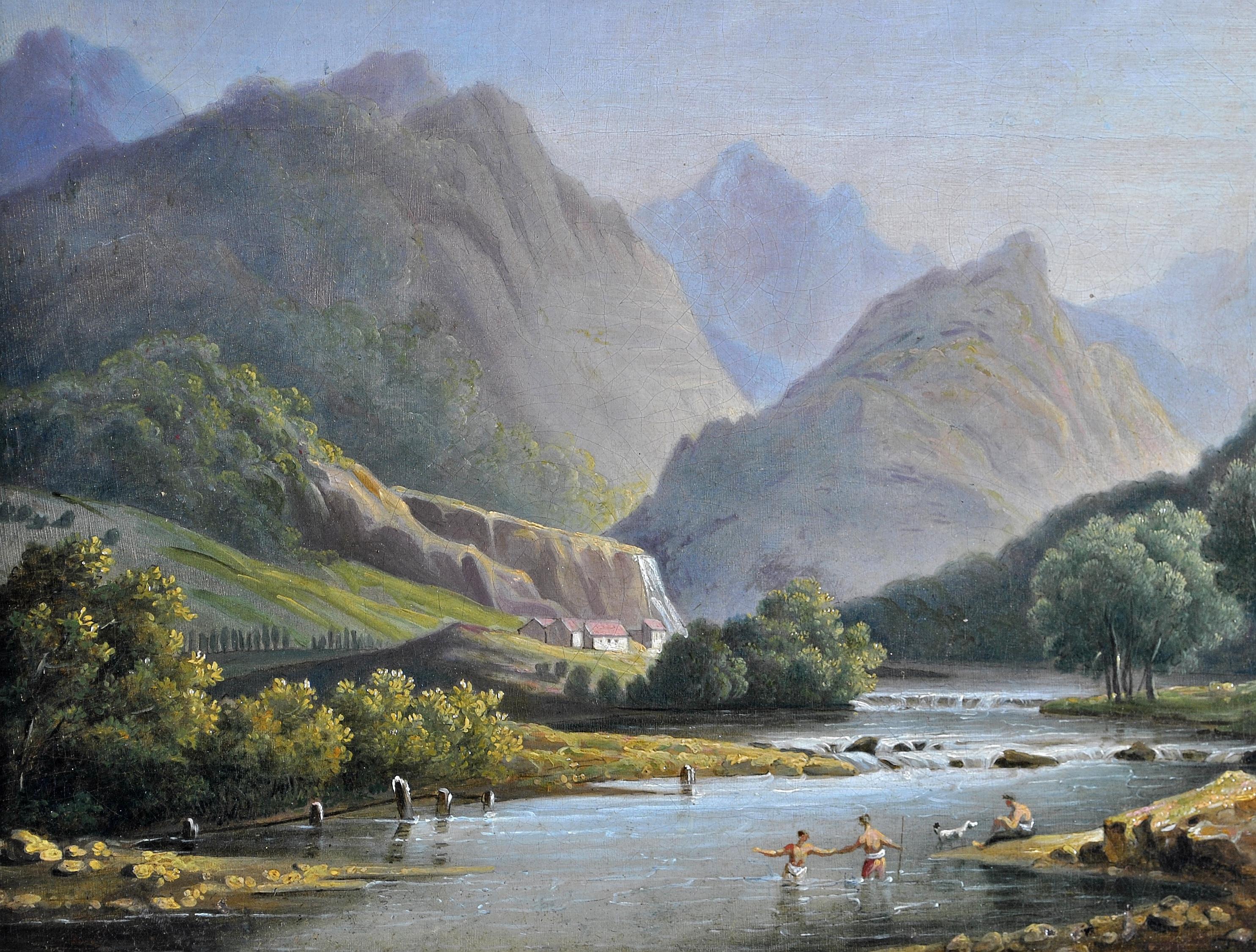 17th Century French School - Bathers in a Classical Landscape - 17th Century French Old Master ...