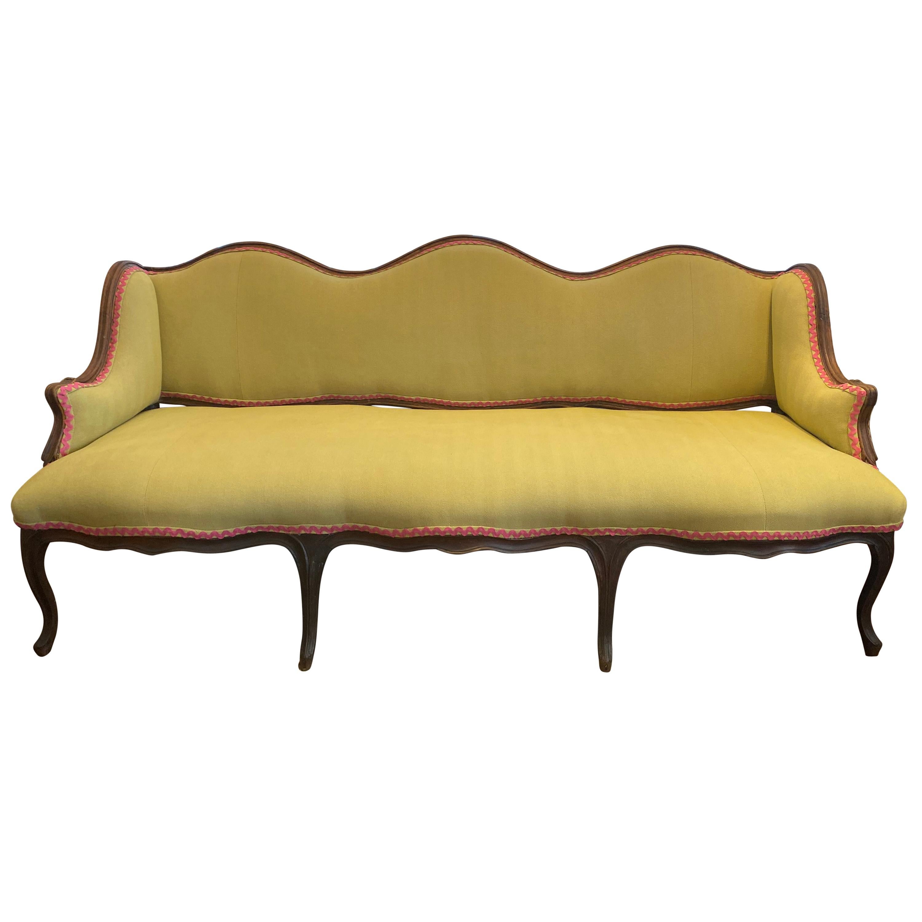 17th Century French Three-Seat Canapé Walnut Frame at 1stDibs