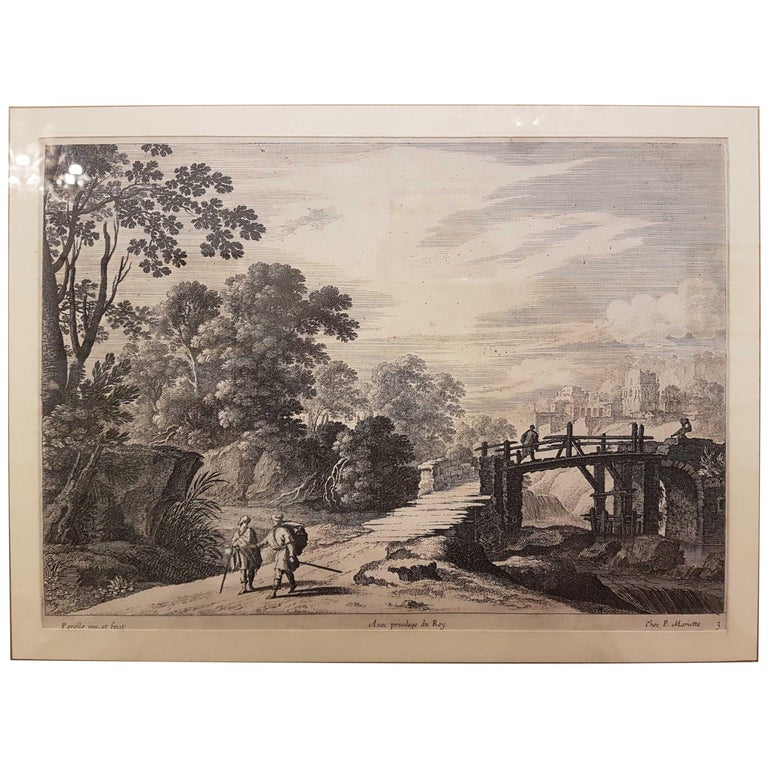 17th Century Gabriel Perelle "Landscape" Etching, France, circa 1660 ...