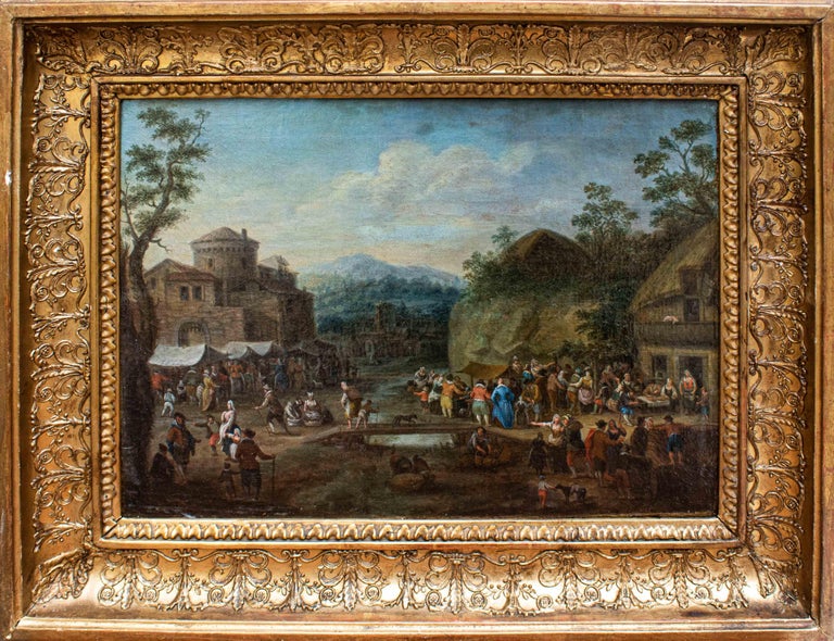17th Century Genre Scenes Pair of Paintings Attributed to M ...