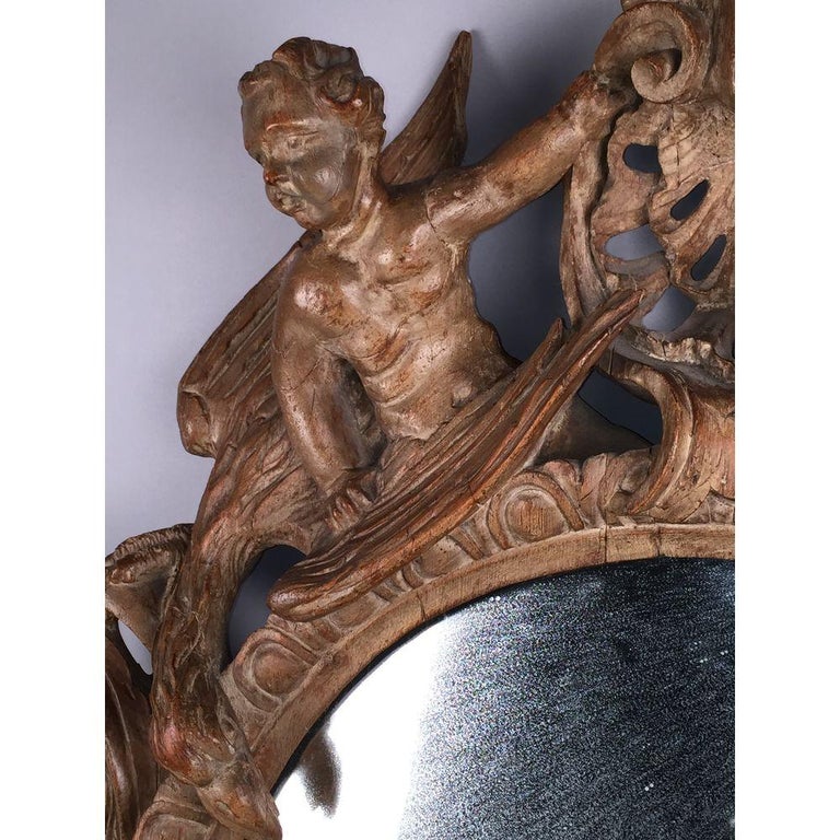 17th Century German Barock Carved Mirror For Sale at 1stDibs