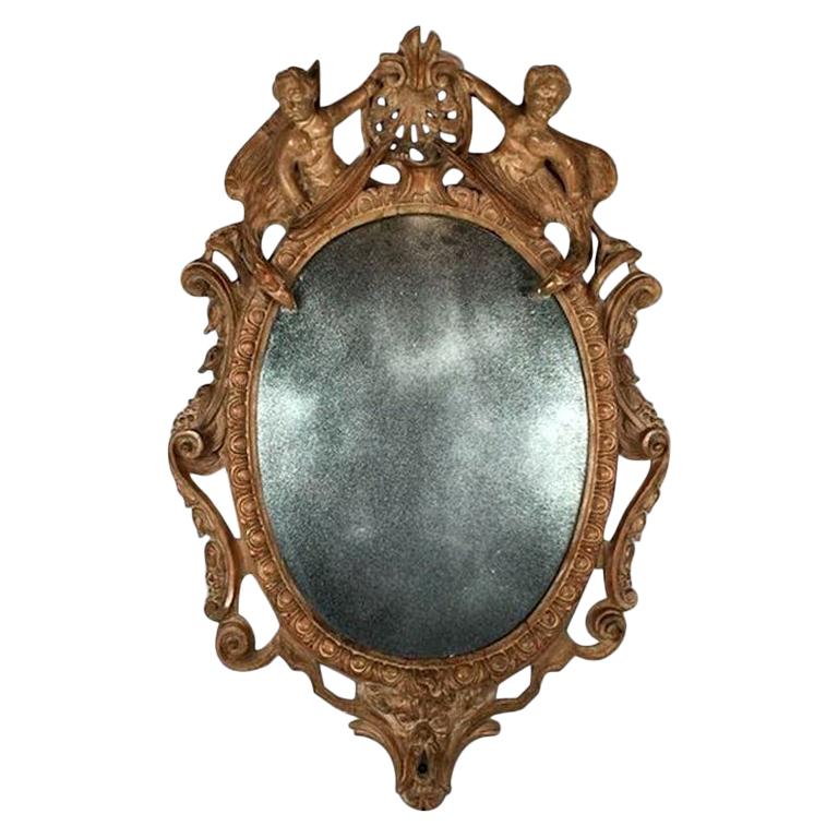 Baroque Italian carved giltwood and ebonised mirror Roman, late 17th ...