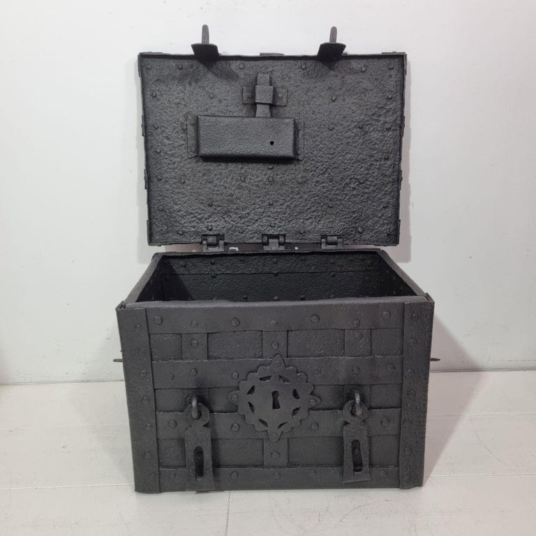 17th Century German Hand Forged Iron Strongbox from Nuremberg or ...