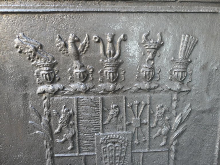 17th Century, German Louis XIV Coat of Arms Fireback For Sale at 1stDibs