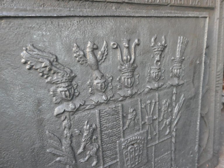 17th Century, German Louis XIV Coat of Arms Fireback For Sale at 1stDibs