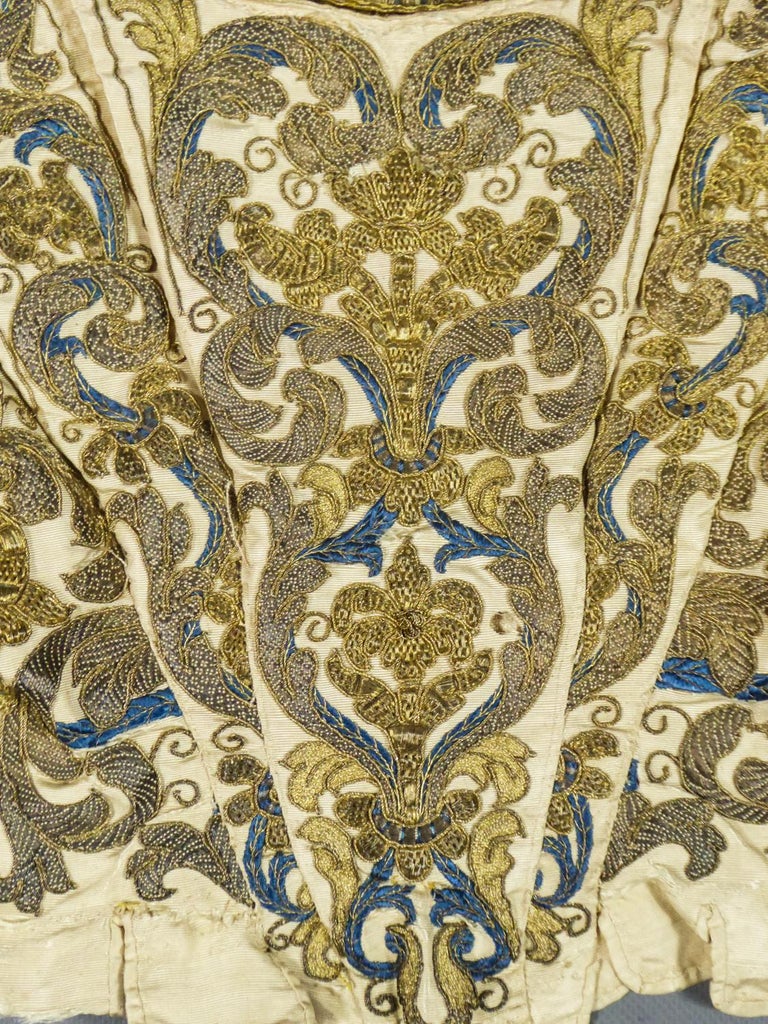 17th Century Golden Embroidered Baroque European Bodice Modified 19th ...