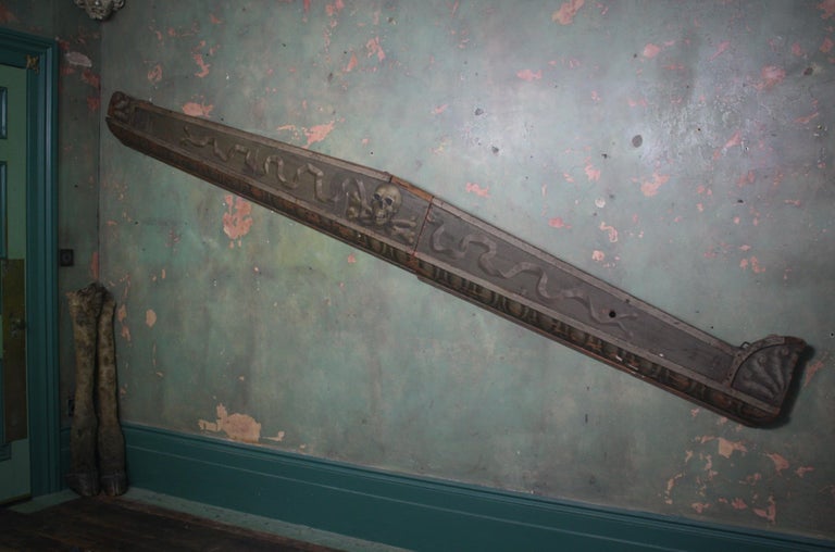 17th Century Hand Painted Venetian Gondola Funeral Board, Memento Mori ...