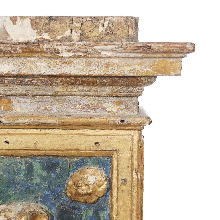 17th Century Italian Baroque Architectural Bases Carved Giltwood ...