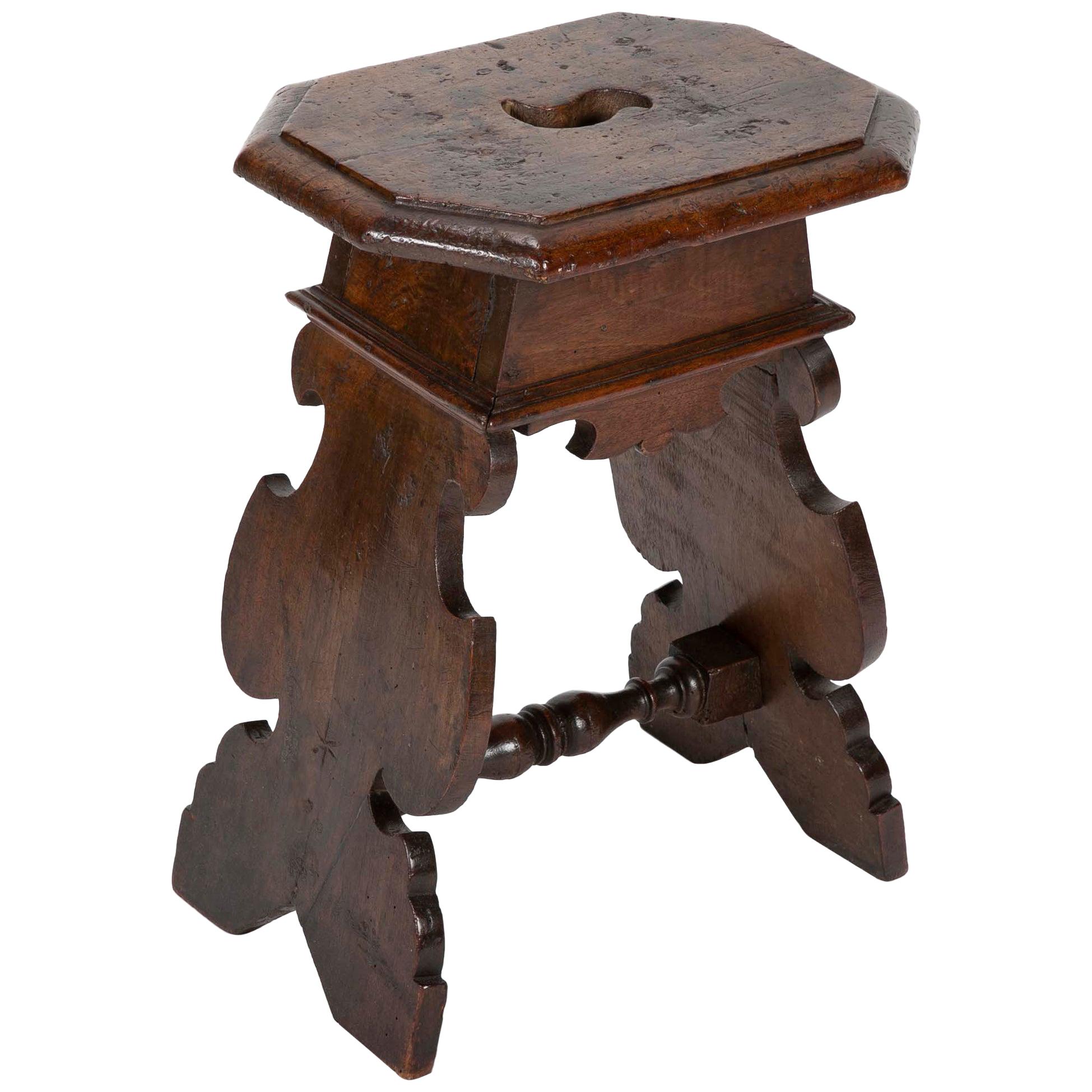 17th Century Italian Baroque Walnut Stool at 1stDibs