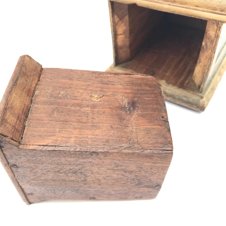 17th Century Italian Ballot Voting Urn Carved Blue and Red Painted Wood ...