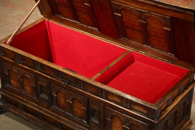 17th Century Italian Carved Cassone Trunk with Drawers and Inside ...