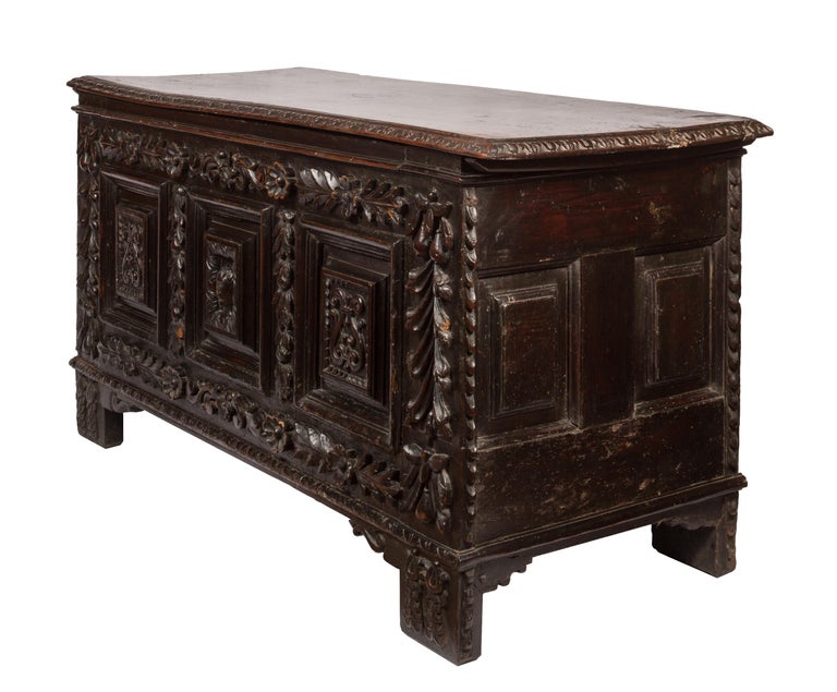 17th Century Italian Cassone Wedding Chest For Sale at 1stDibs