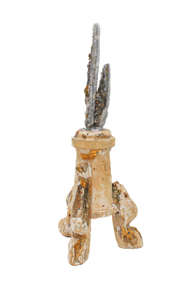 17th Century Italian Fragment with Chalcopyrite in a Druzy Crystal ...