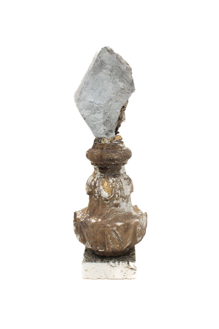 17th Century Italian Gold Leaf Fragment with Calcite Crystals in Matrix ...