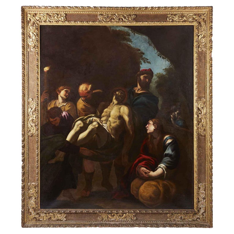 17th Century Italian Large Baroque Painting After Carracci The Burial ...
