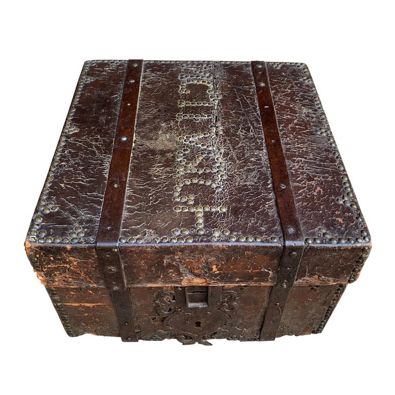 17th Century Italian Leather Lock Box at 1stDibs | lockbox leather ...