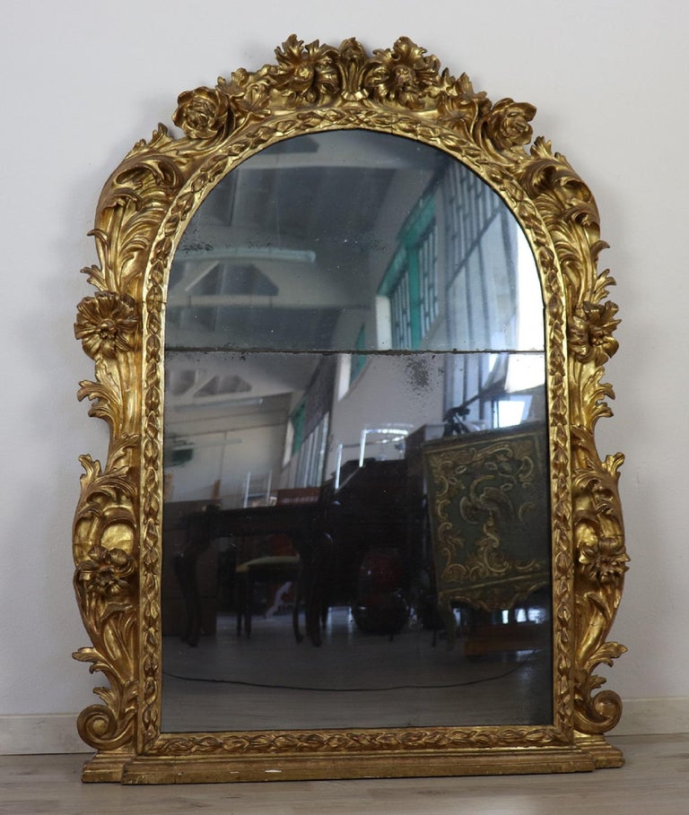 17th Century Italian Louis XIV Baroque Carved Giltwood Wall Mirror at ...