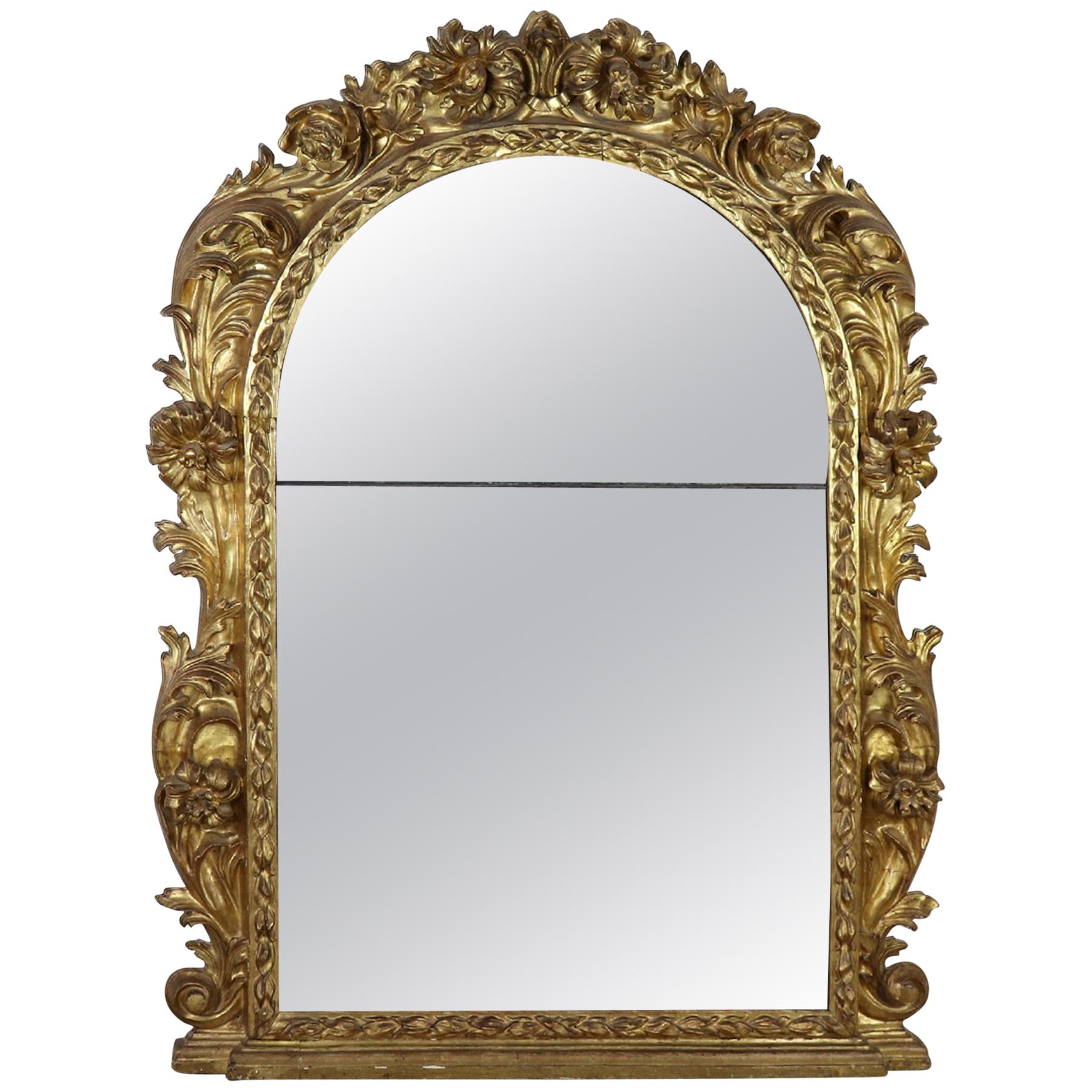 17th Century Italian Louis XIV Baroque Carved Giltwood Wall Mirror at ...