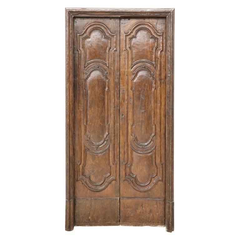 17th Century Italian Louis XIV Baroque Carved Oak Wood Antique Double ...