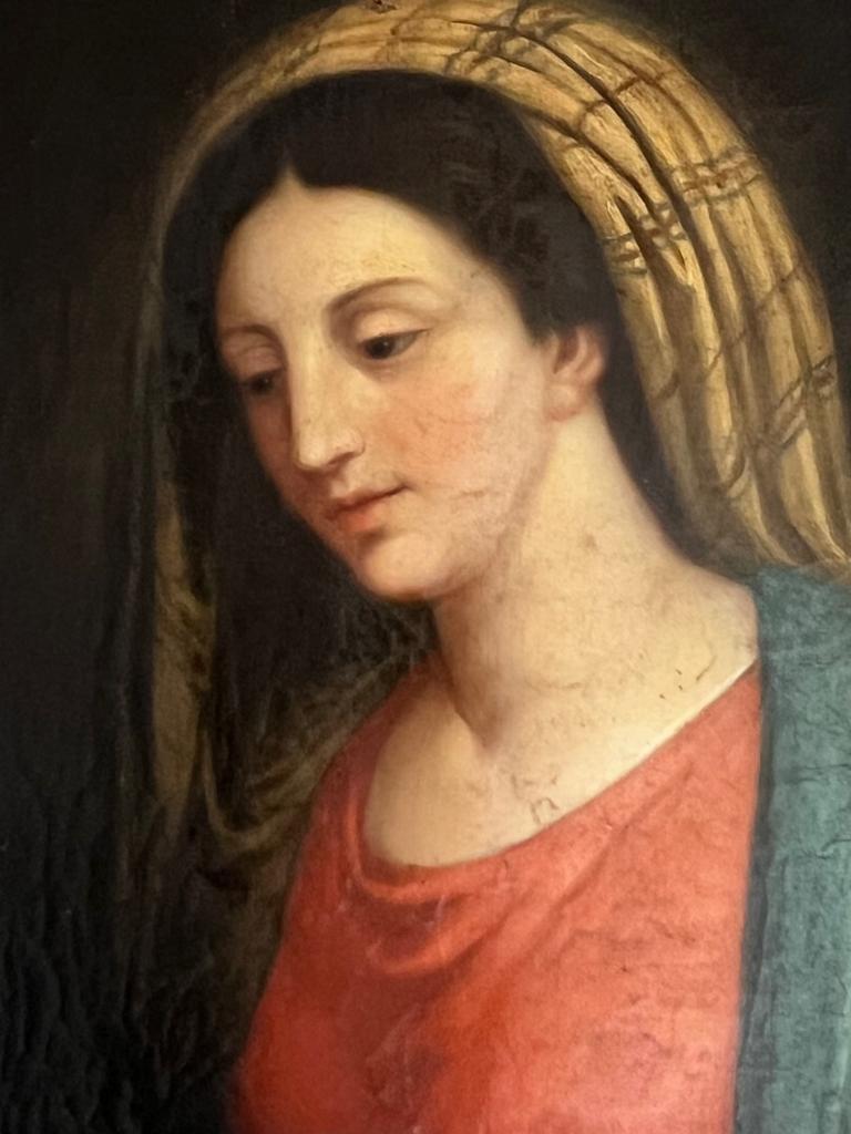 17th Century Italian Madonna /Virgin Mary Oil on Canvas For Sale at 1stDibs