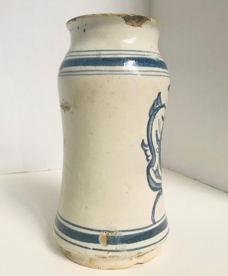 17th Century Italian Majolica Albarello Apothecary Jar at 1stDibs ...