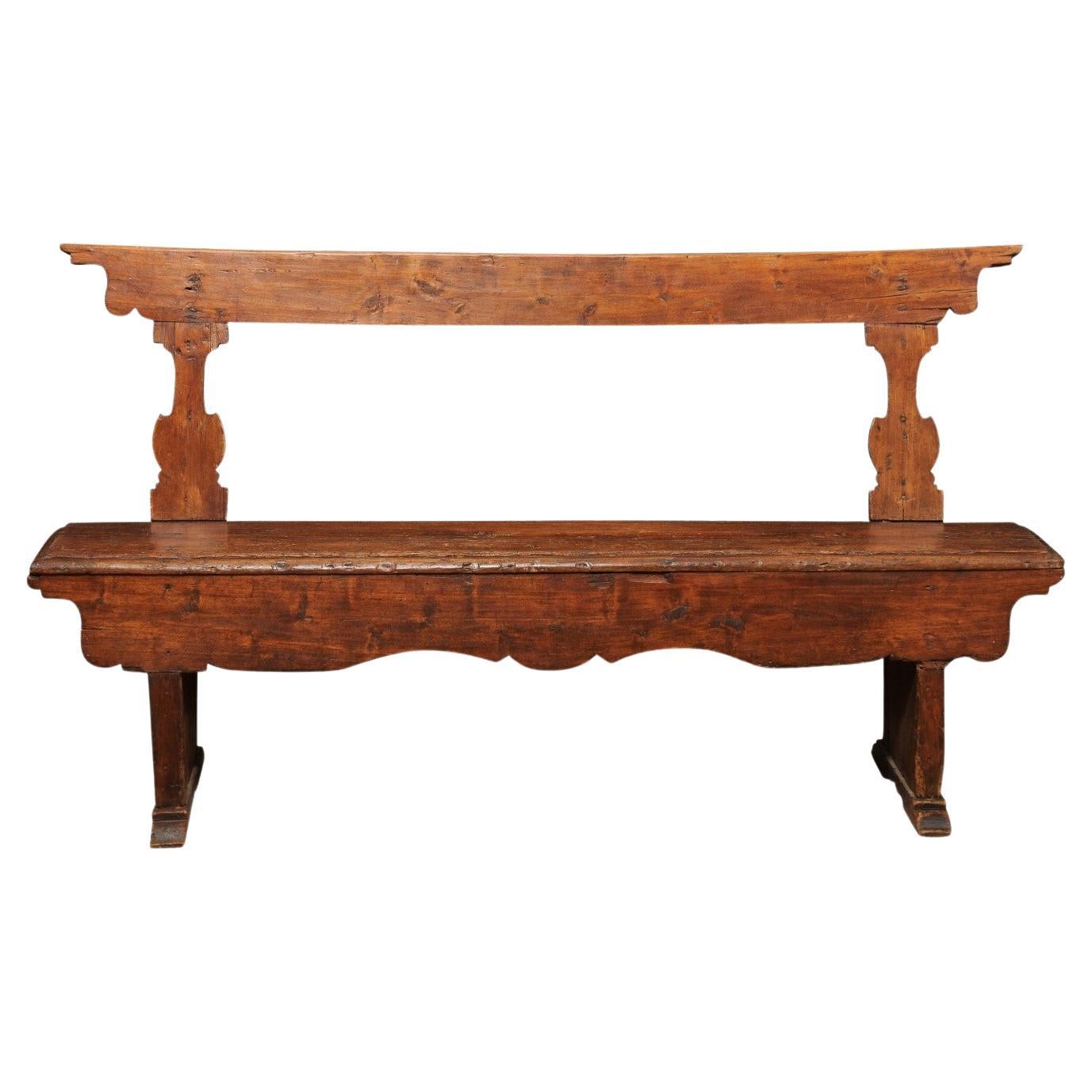 17th Century Italian Pine Hall Bench For Sale at 1stDibs