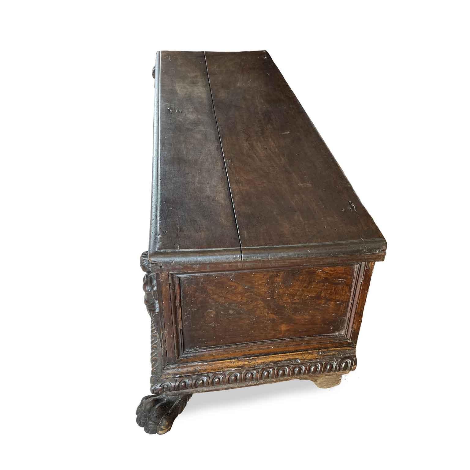 17th Century, Italian Walnut Chest Arms and Caryatids Carving ...