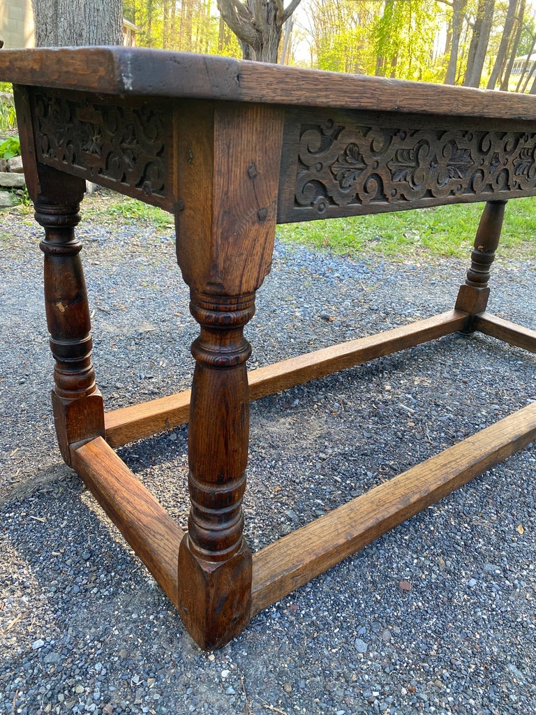 17th Century Jacobean 3 Plank Oak Refectory Table For Sale at 1stDibs