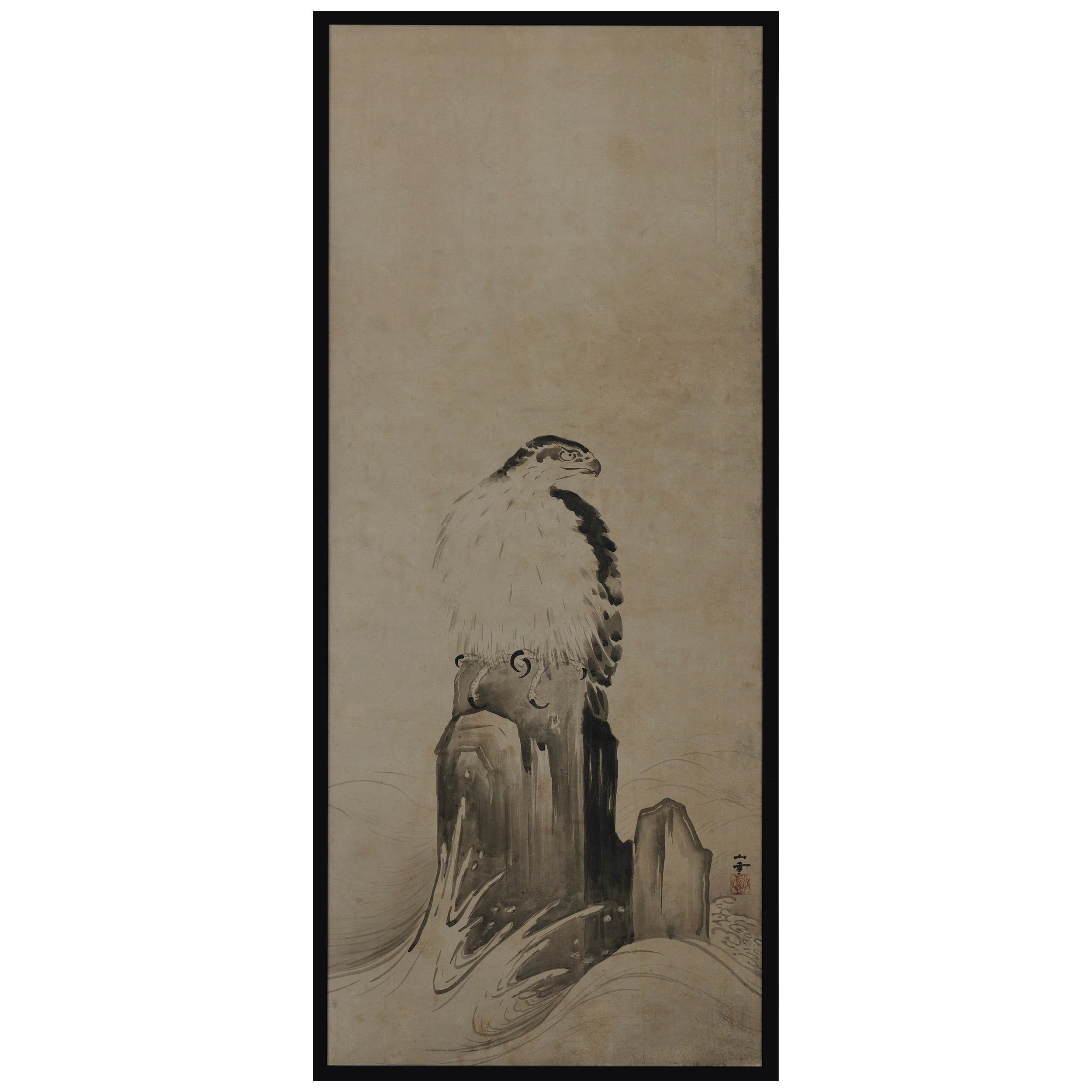 Japanese Screen Painting, Late 17th Century, Crows and Pine by Kano ...
