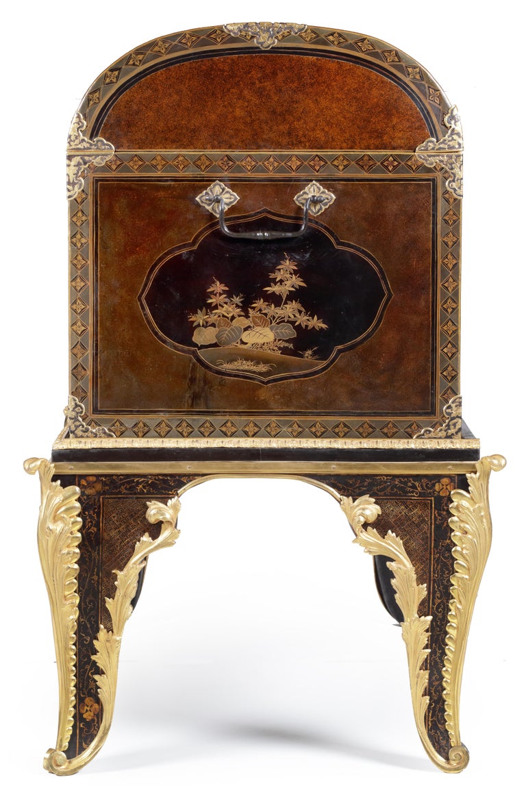 17th-Century Japanese Namban Lacquer Coffer on French Stand, Possibly ...