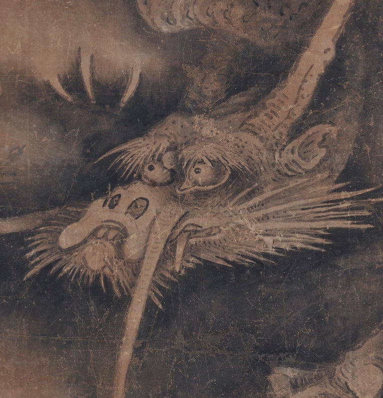 Japanese Scroll Painting, 17th Century Tiger and Dragon Pair by Soga ...