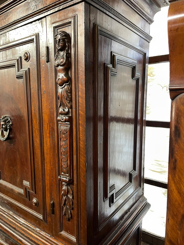 17th Century Italian Louis XIII Roman Walnut Wardrobes Armoires, 1630 ...