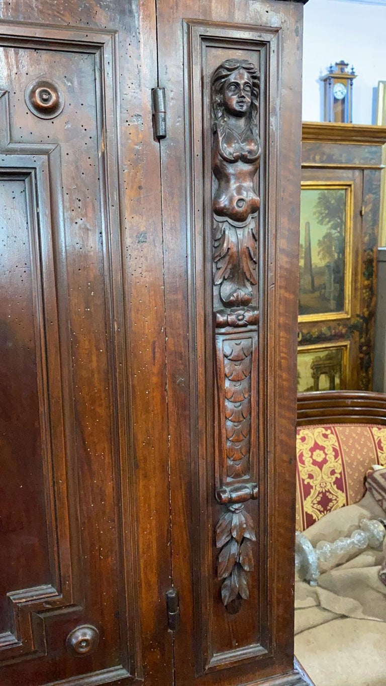 17th Century Italian Louis XIII Roman Walnut Wardrobes Armoires, 1630 ...