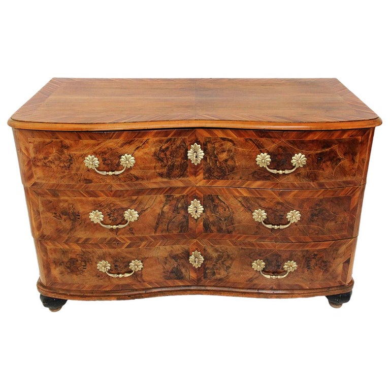 17th Century Louis XIV Commode with Walnut Burr Marquetry, Ball Feet ...