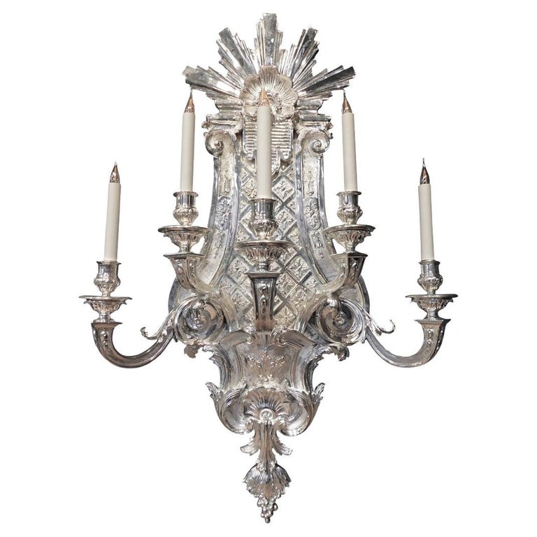 17th Century Louis XIV Wall Lamp of 5 Lightning in Bronze and Oxidized ...