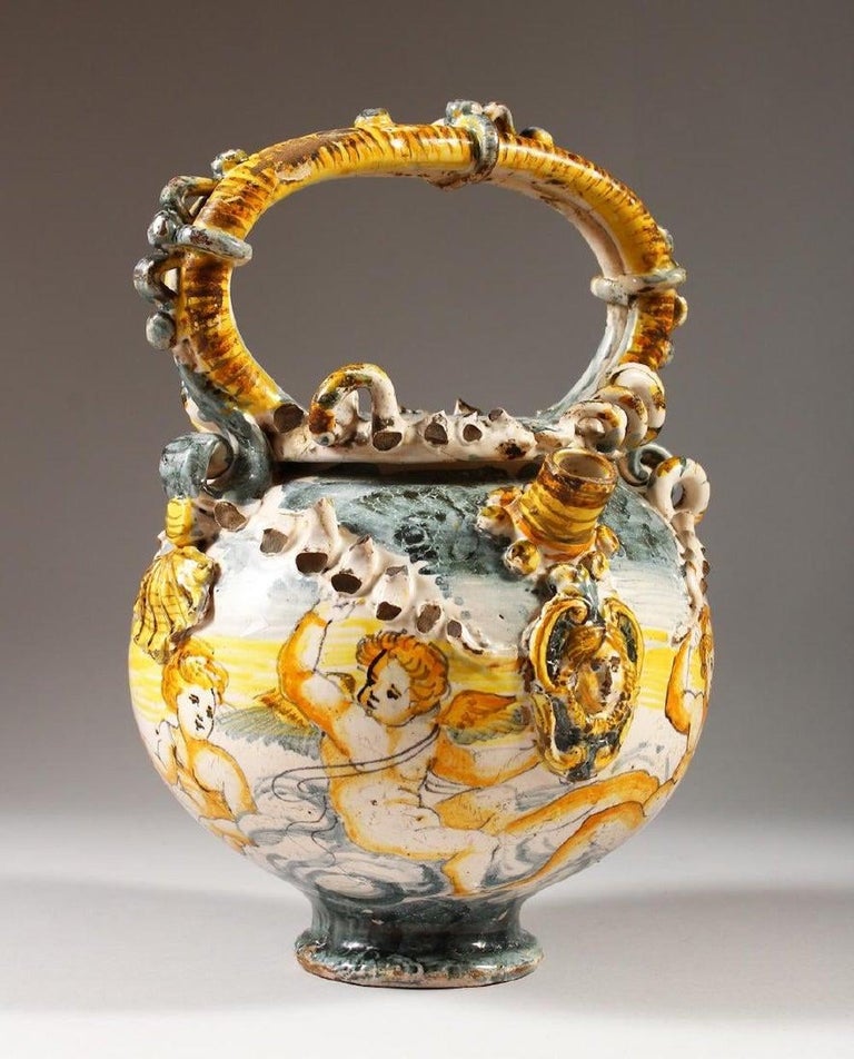 17th Century Majolica Wet Drug Jar at 1stDibs