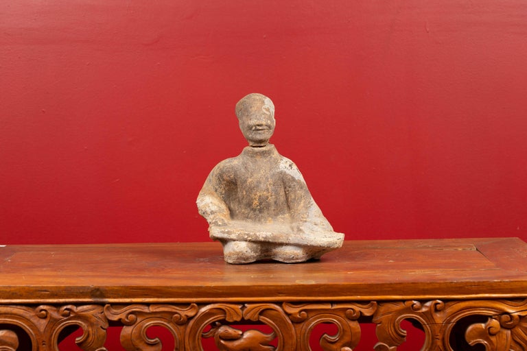 17th Century Ming or Qing Dynasty Chinese Red Terracotta Seated Scribe ...