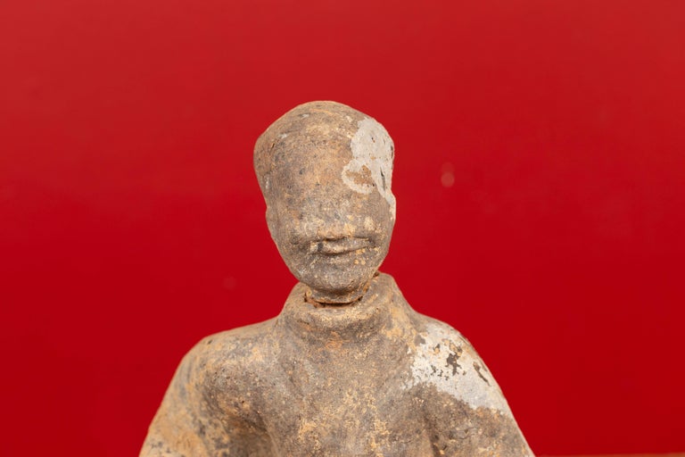 17th Century Ming or Qing Dynasty Chinese Red Terracotta Seated Scribe ...